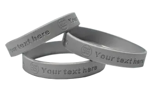 500 Embossed All Colours No Print Silicone Wristbands - Adult ½ inch