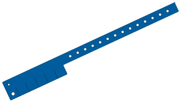 Custom Printed Dark Blue L Shaped 5 Tabs Vinyl Wristbands
