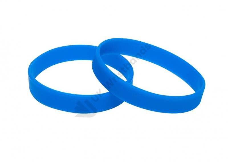 10 Sky Blue Silicon Wristbands (PLAIN)
