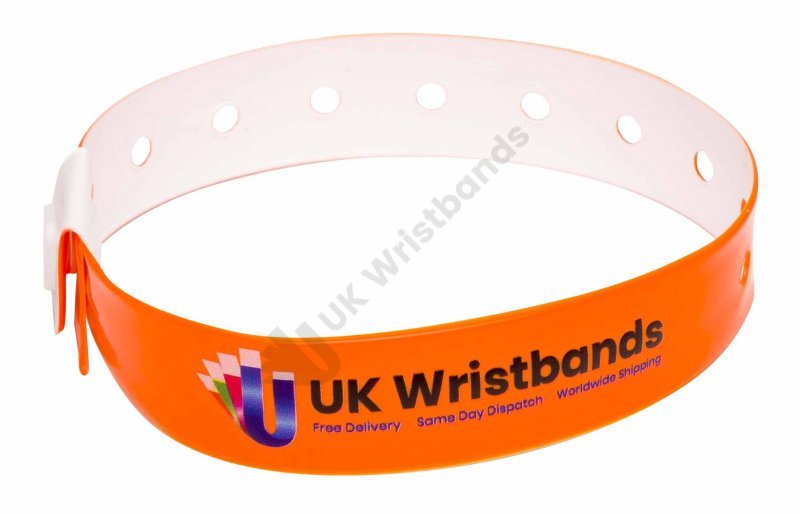 1000 Custom printed Orange L Shaped Wristbands