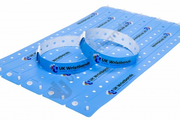 10000 Custom printed Sky Blue L Shaped Wristbands