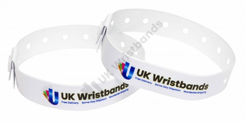 50 Custom printed White L Shaped Wristbands