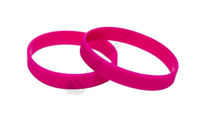 50 Pink Silicon Wristbands (PLAIN)